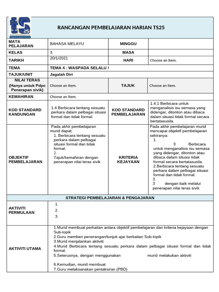 Tema 4 - Waspada Selalu ! | PDF