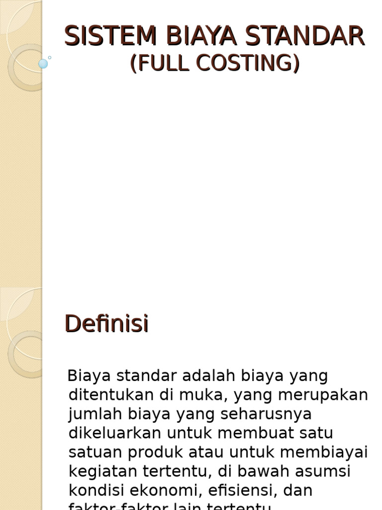 Sistem Biaya Standar | PDF