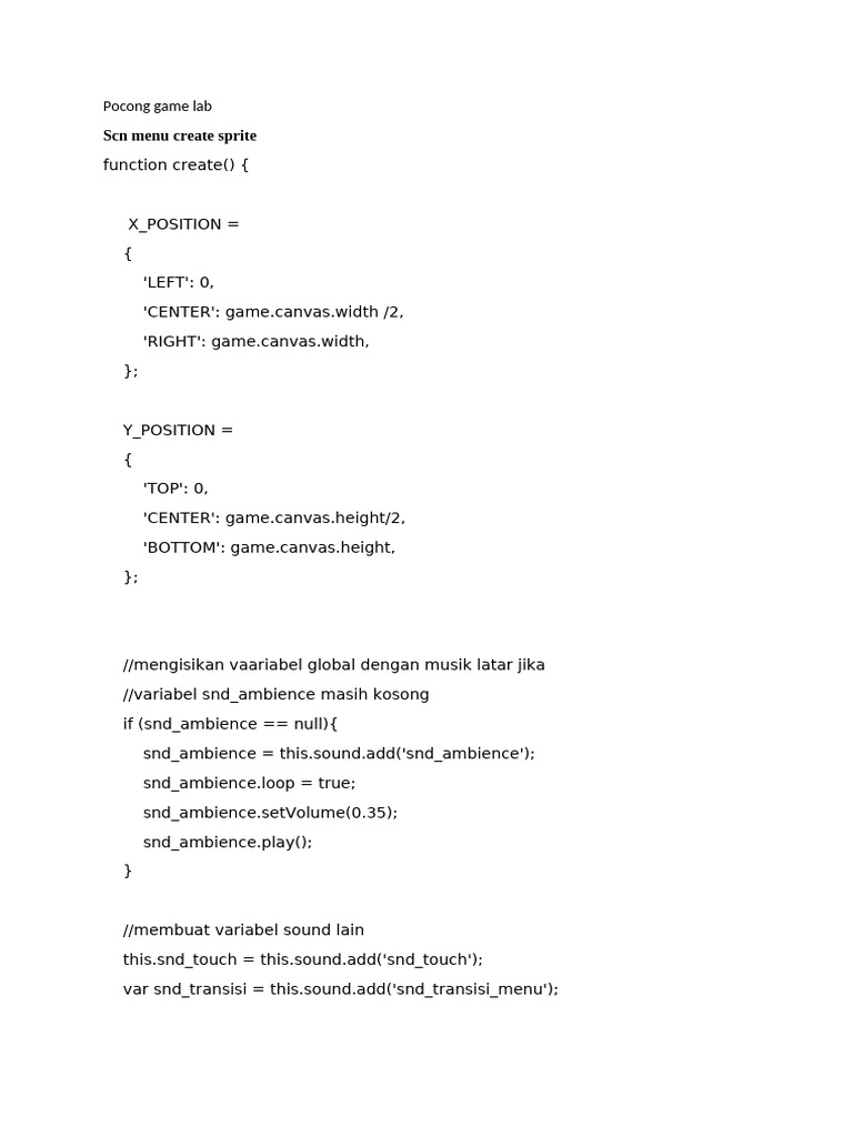 Pocong Game Lab: Sprite Creation Guide | PDF