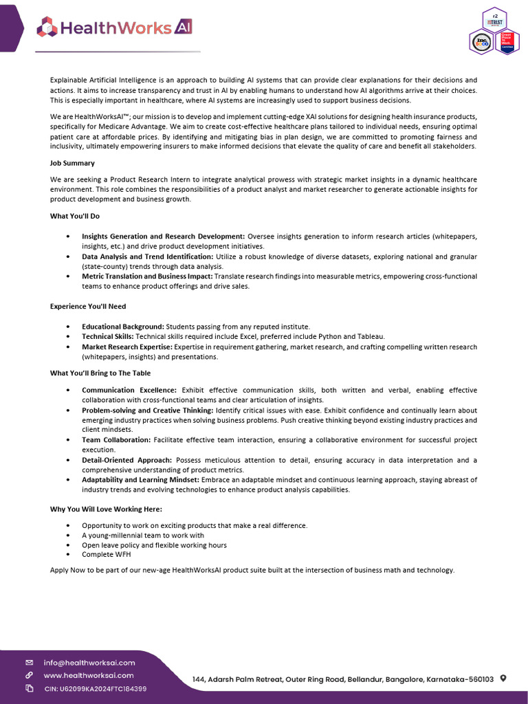 Product Research Intern JD | PDF | Artificial Intelligence | Intelligence (AI) & Semantics