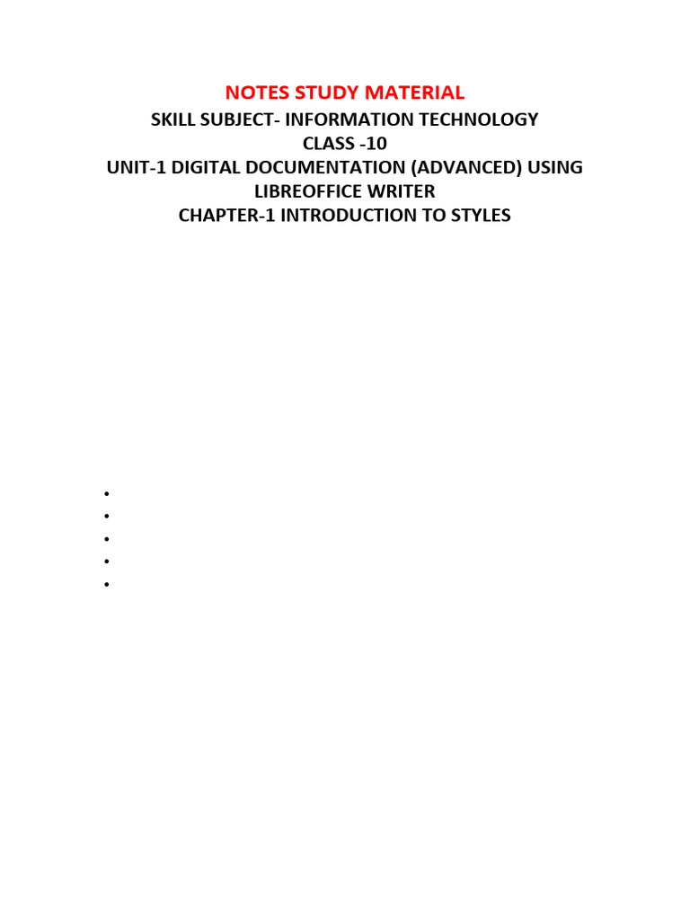 Class 10 IT: Introduction to Styles | PDF | Paragraph | Expert