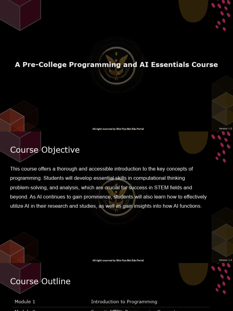 AI and Programming Essentials Course | PDF | Artificial Intelligence ...