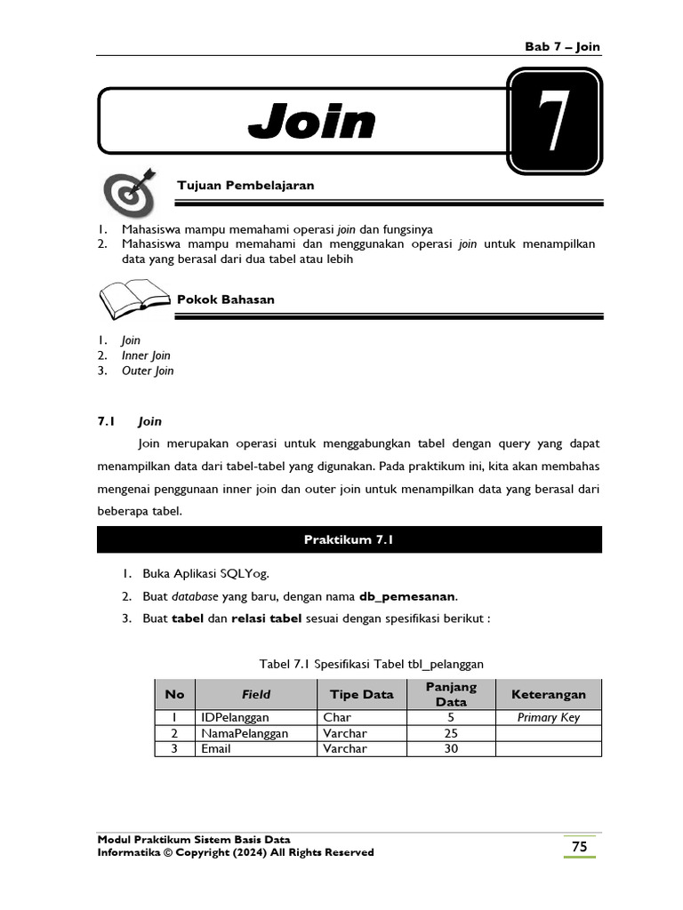 Memahami Operasi Join dalam SQL | PDF