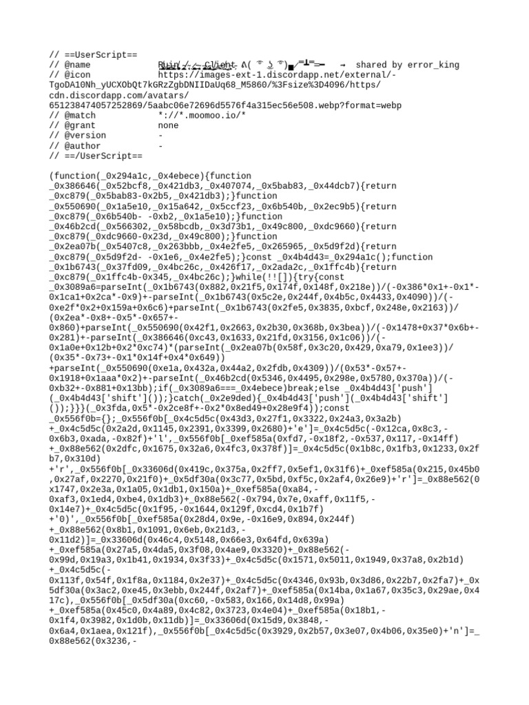 UserScript for Moomoo.io | PDF