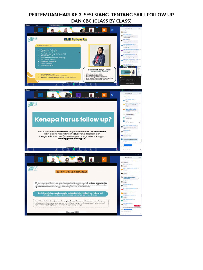 Pertemuan Hari Ke 3, Sesi Siang Tentang Skill Follow Up Dan CBC (Class ...