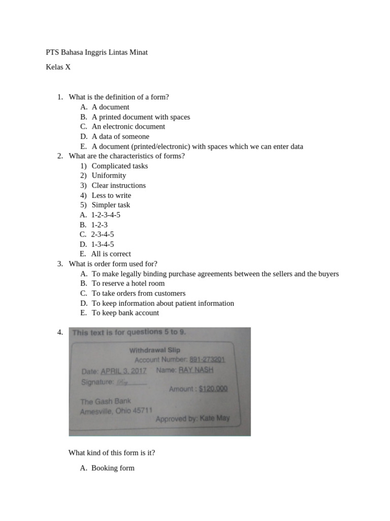 PTS Bahasa Inggris Lintas Minat X | PDF