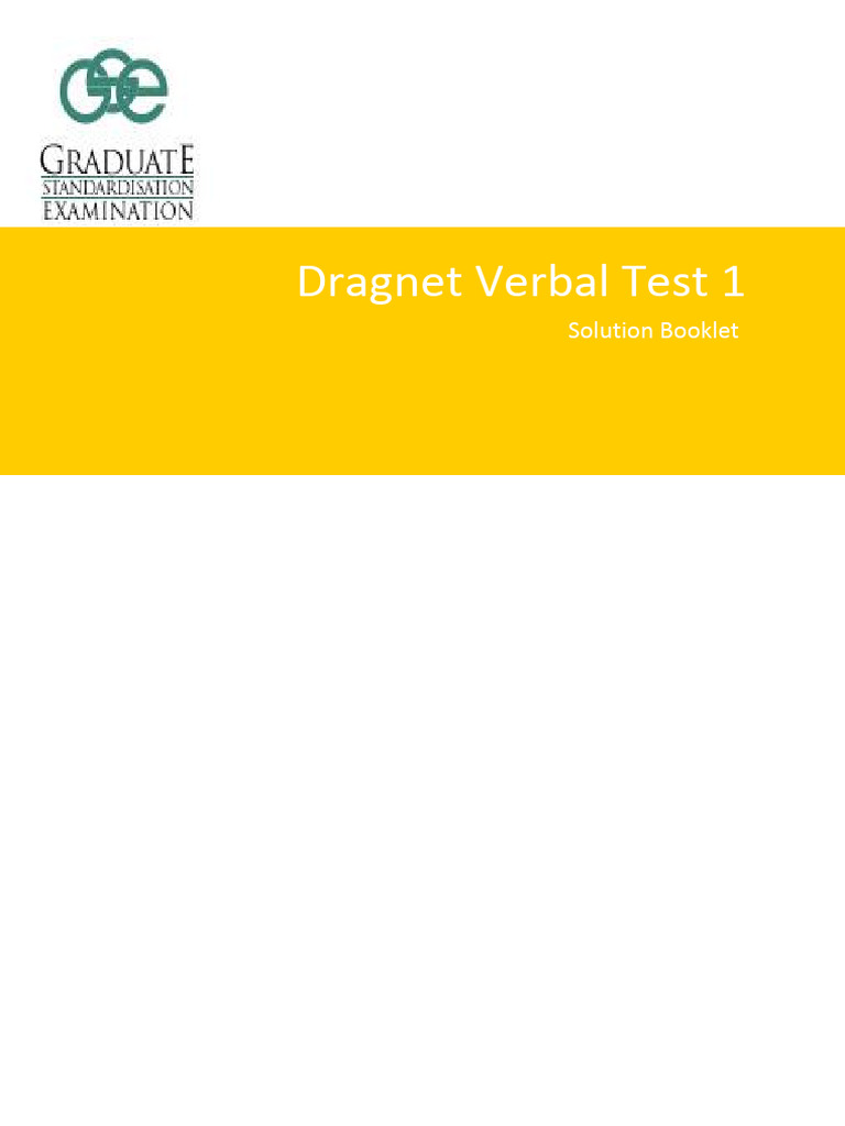 Dragnet Verbal Test 1 Solutions Guide | PDF | Migraine | Chili Pepper