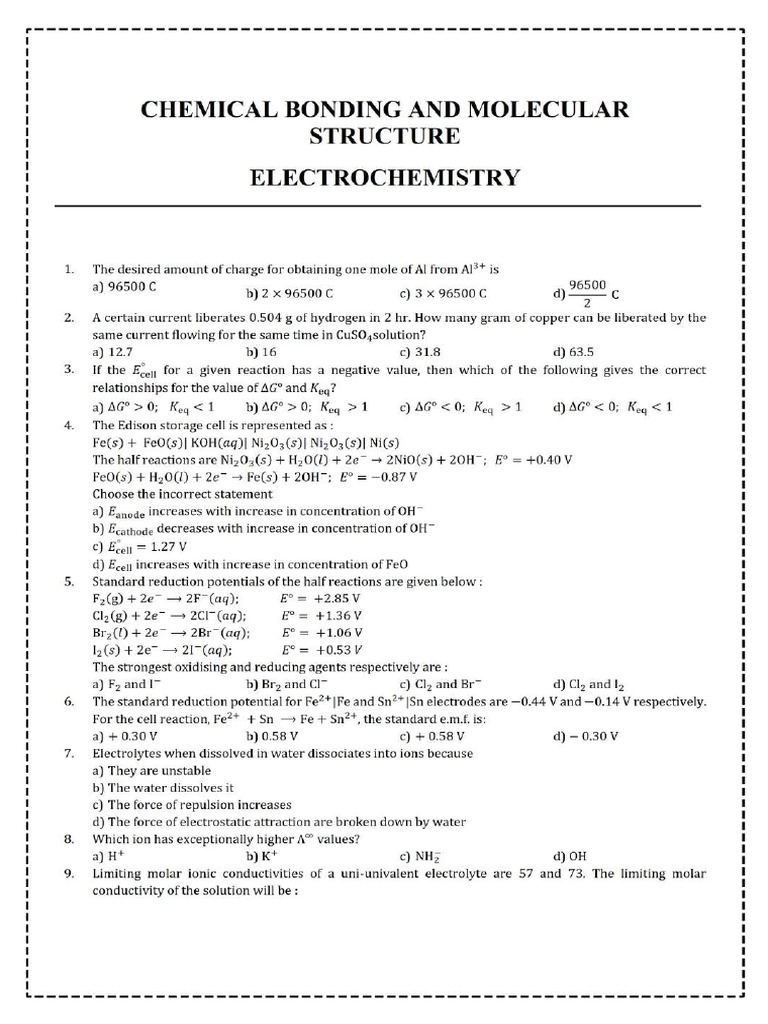 Electrochemistry | PDF