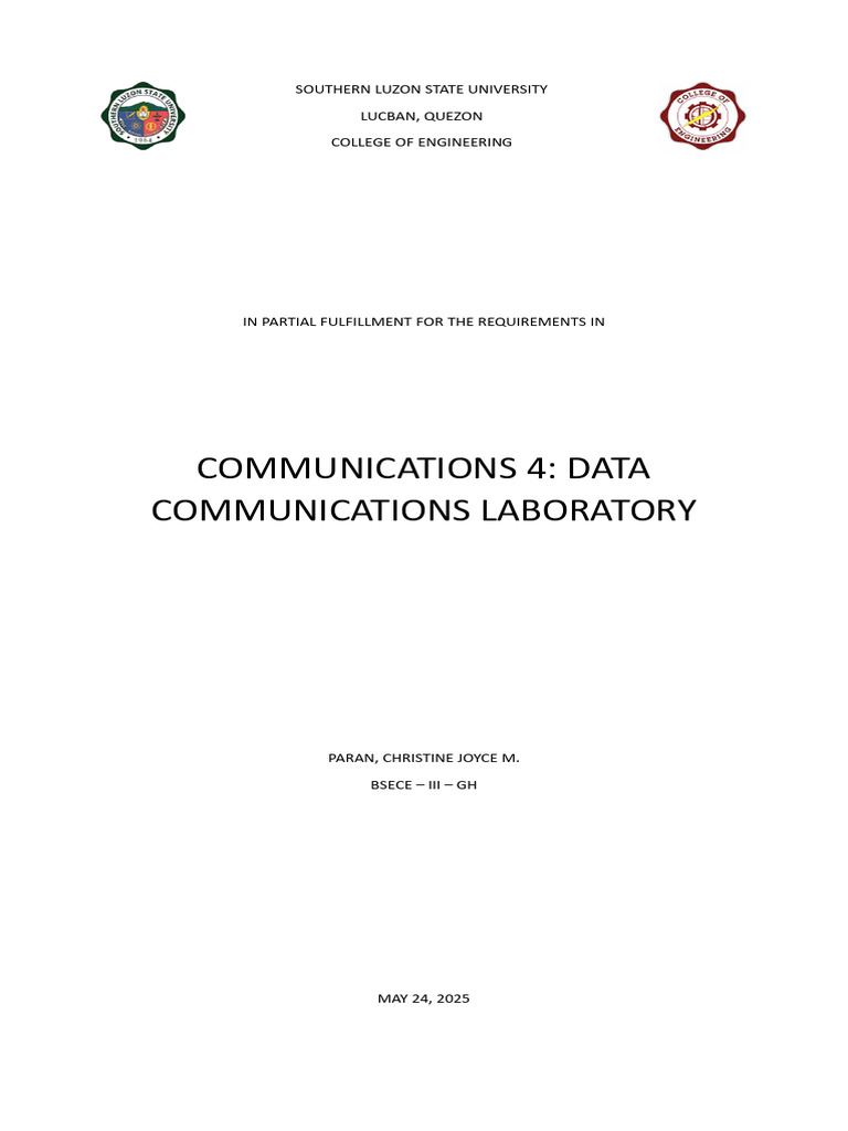Data Communications Lab Activities Guide | PDF | Computer Network ...