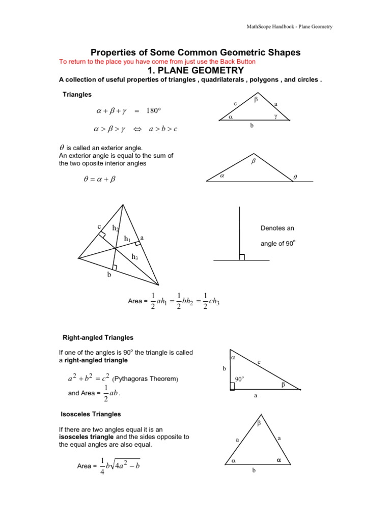 Geometric Shapes | PDF | Triangle | Volume