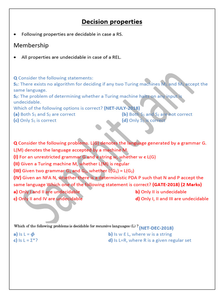 Decision Properties: Membership | PDF | Theoretical Computer Science | Formalism (Deductive)