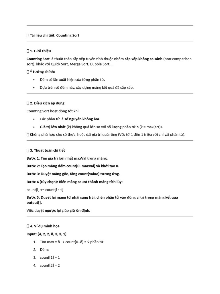 Thuat Toan Counting Sort | PDF