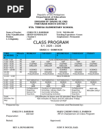 Class Program Sample 2025 2026 | PDF