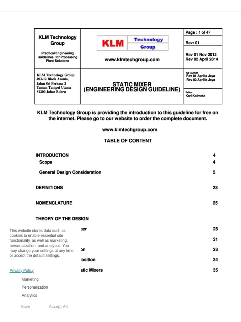 Static Mixer Design Guidelines | PDF | Liquids | Laminar Flow