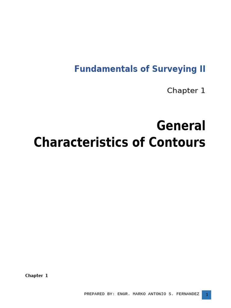 Module 1 General Characteristics of Contours | PDF | Contour Line | Map