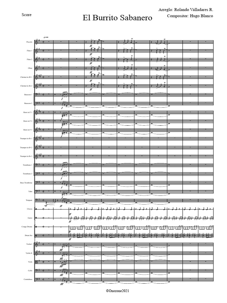 El Burrito Sabanero - Score | PDF