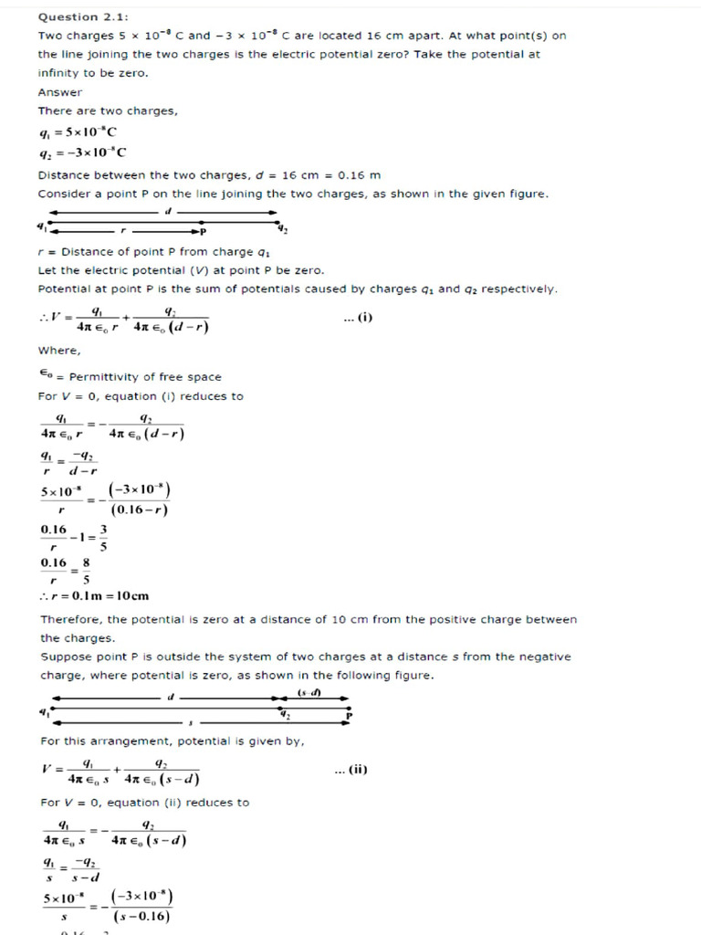 Electrostatic Potential and Capacitance Numericals | PDF | Capacitance | Capacitor