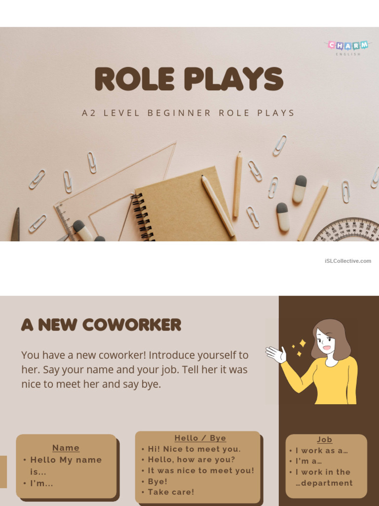 A2-B1 Adult ESL Role Plays Game | PDF