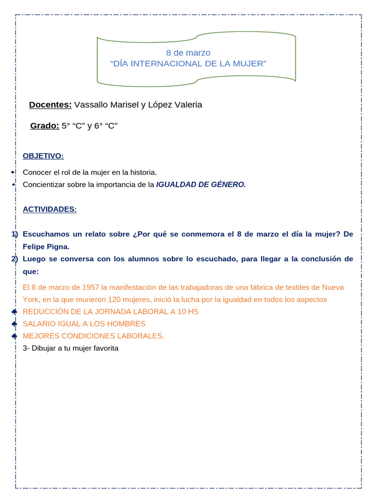 8 de Marzo Dia de La Mujer | PDF