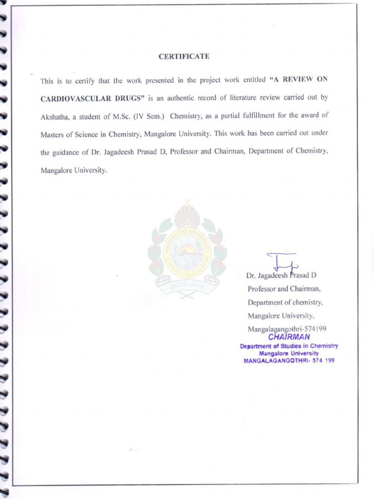 12 Chemistry Project Certificate | PDF | Master Of Science | Science