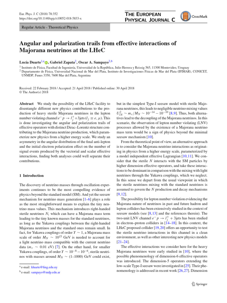 Angular and Polarization Trails From Eff | PDF | Neutrino | Subatomic ...