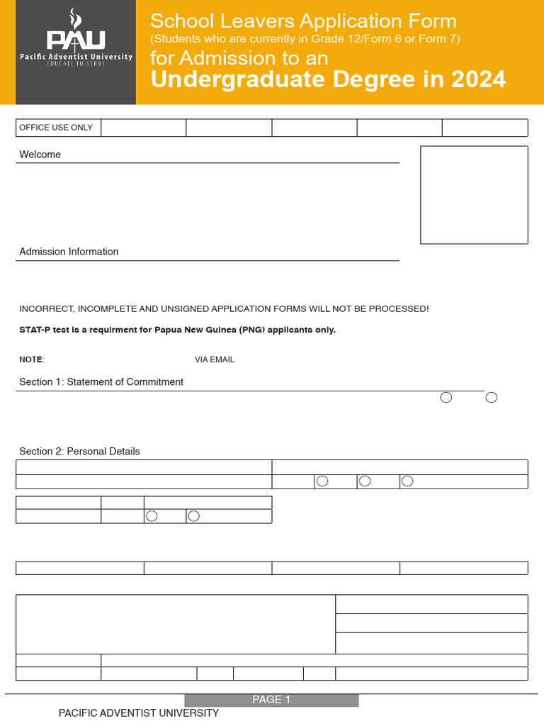 2024 Application Forms School Leavers | PDF | Bachelor's Degree ...