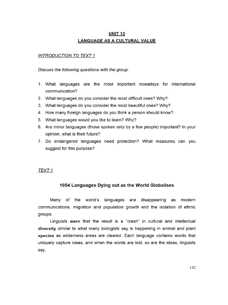 Language As A Culural Value & Expressing Opinions by The Brightons | PDF