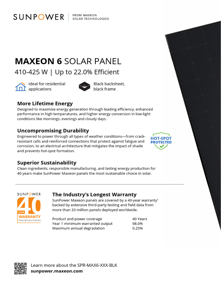 Solar Power - Maxeon6 - 66c - BLK - pv4s - DC - Ds - en - A4 - 1500V ...