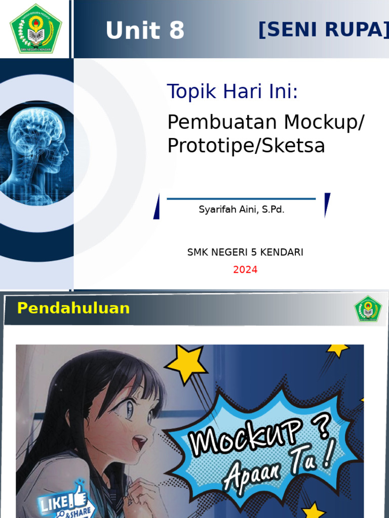 Unit 8-Pembuatan Mockup, Prototipe, Sketsa | PDF