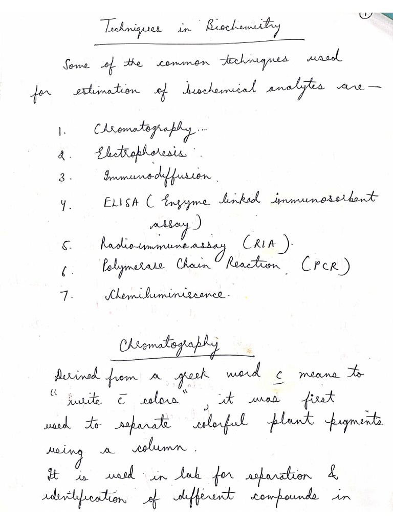 Techniques in Biochemistry | PDF