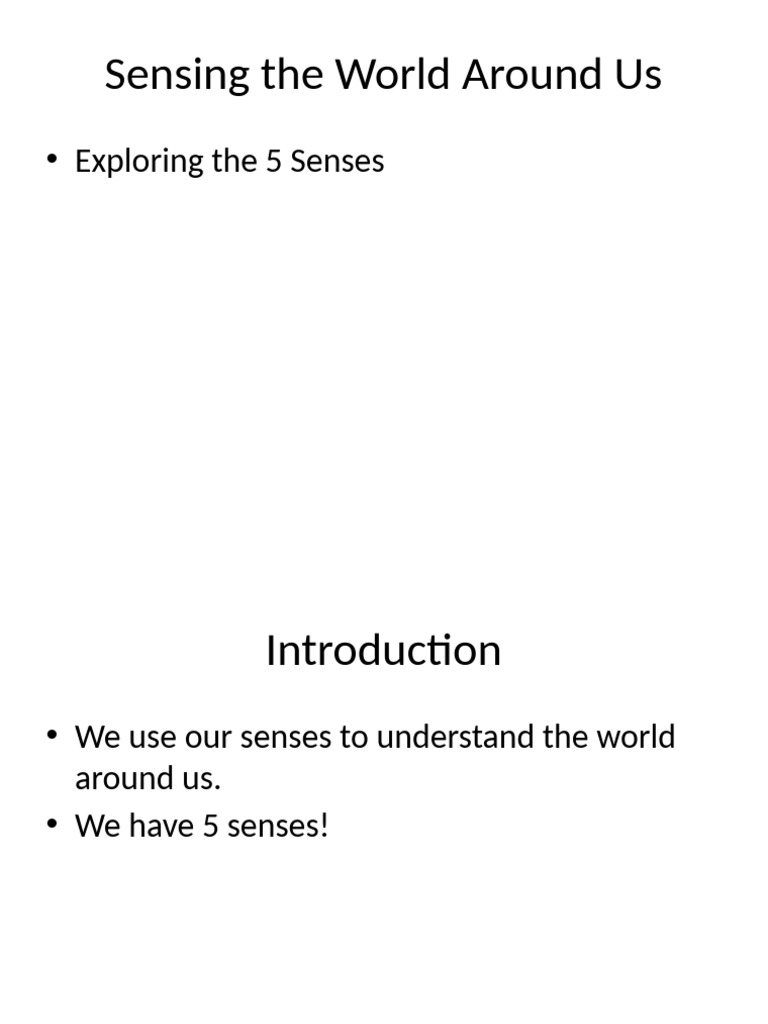 Sensing The World Around Us Grade 1 | PDF