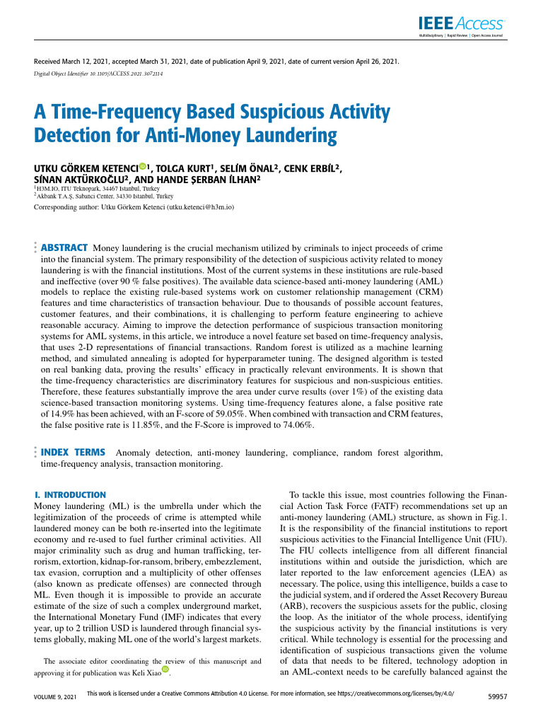 A Time-Frequency Based Suspicious Activity Detection For Anti-Money ...