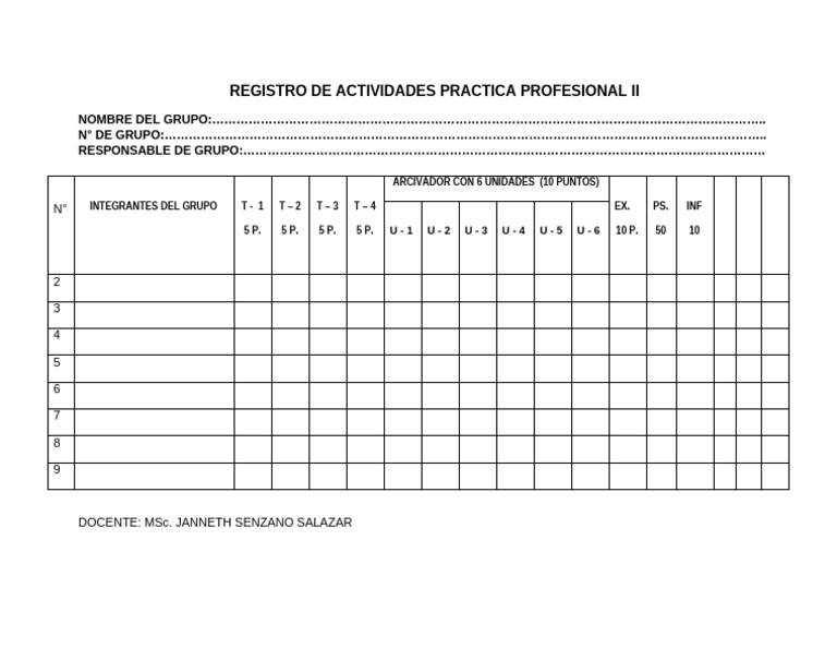 Registro Actividades Lic. Senzano 2025 | PDF