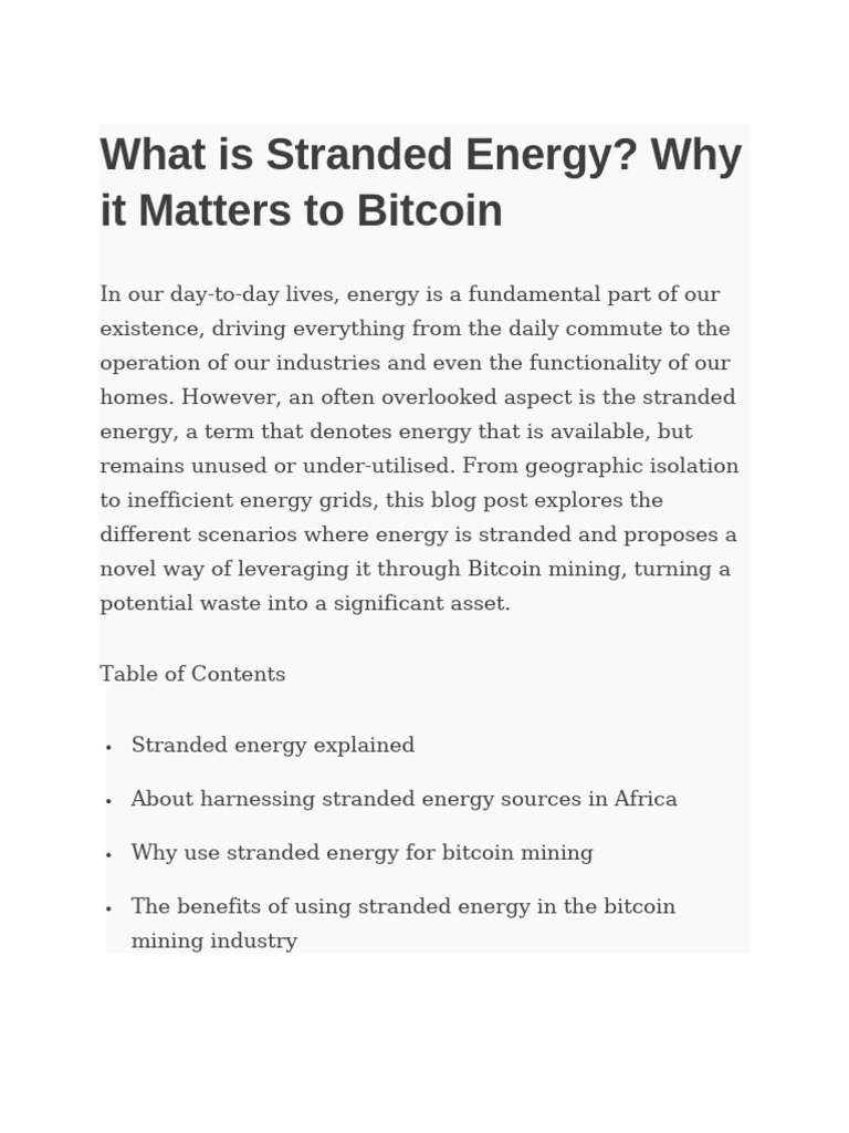 What Is Stranded Energy | PDF | Energy Development | Renewable Energy