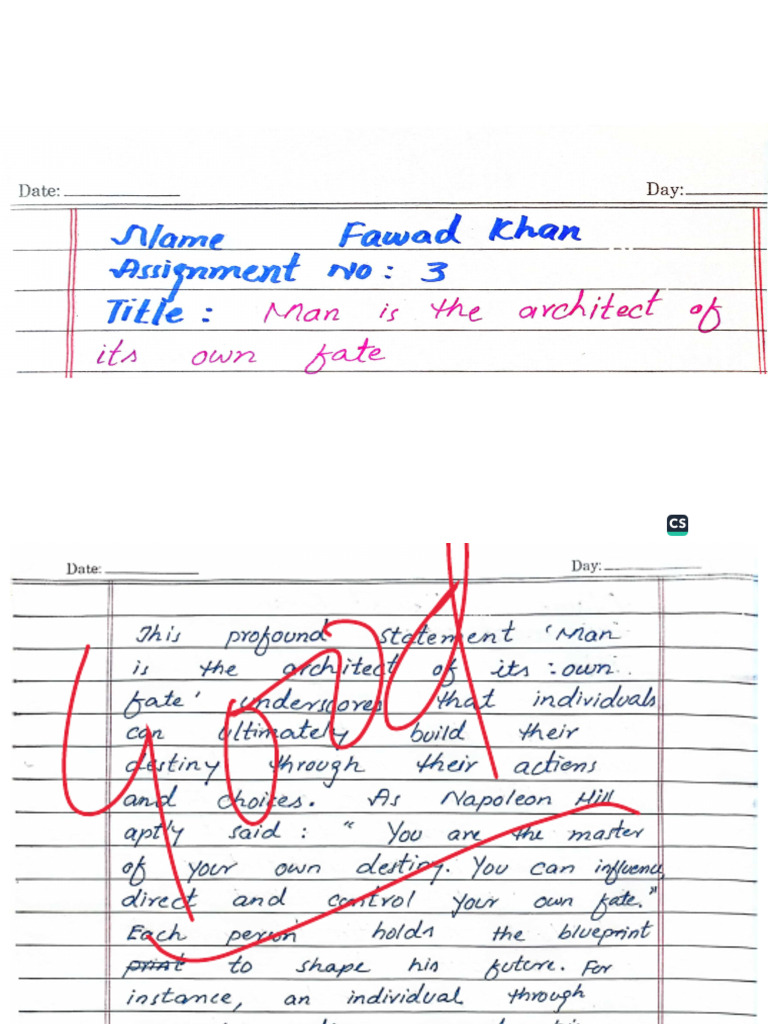 Man Is The Architect of Its Own Fate. | PDF