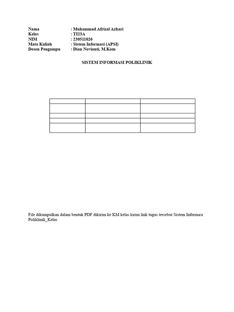 Sistem Informasi Poliklinik - Muhammad Afrizal Azhari | PDF