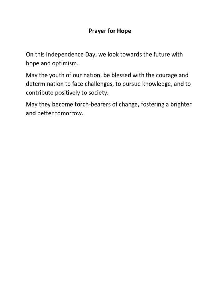 Prayer For Hope | PDF