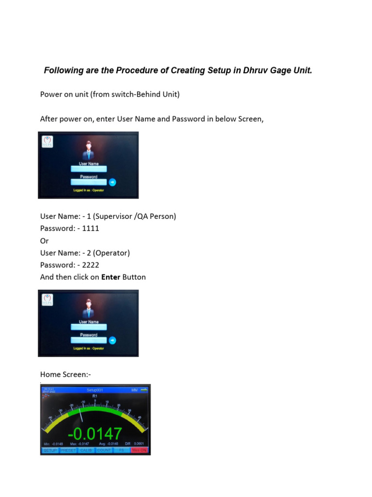 Dhruv Gauge Oprationg SOP | PDF