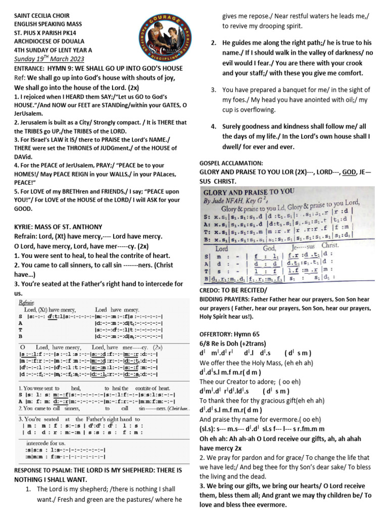 4th Sunday of Lent Year A | PDF | Mass (Liturgy) | Christian Worship ...