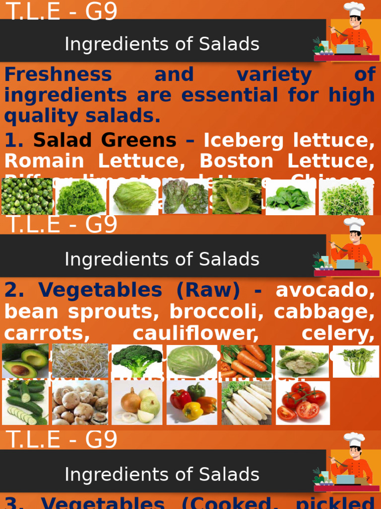 3 Ingredients of Salads | PDF