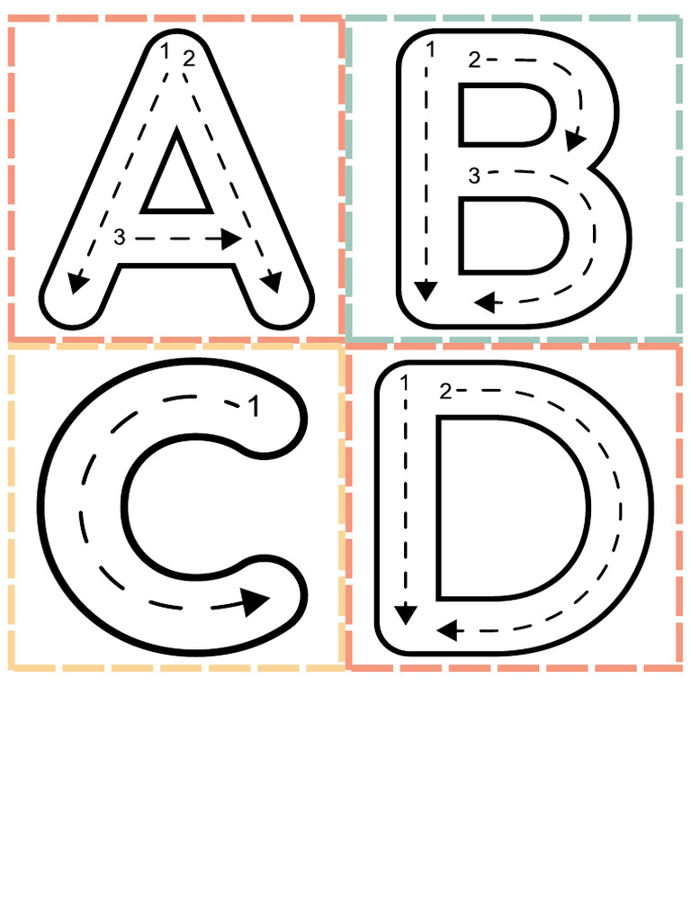 Alphabet Tracing Cards Worksheet in Pastel Colors Illustrative PDF | PDF