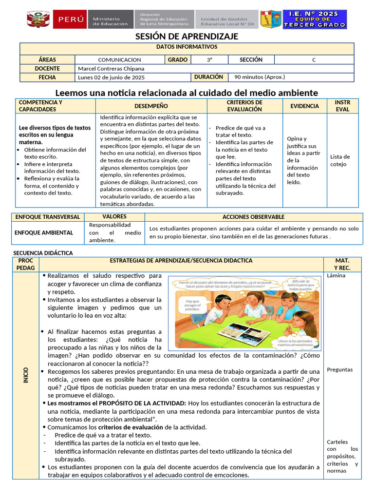 Aprendizaje sobre Noticias Ambientales | PDF | Información