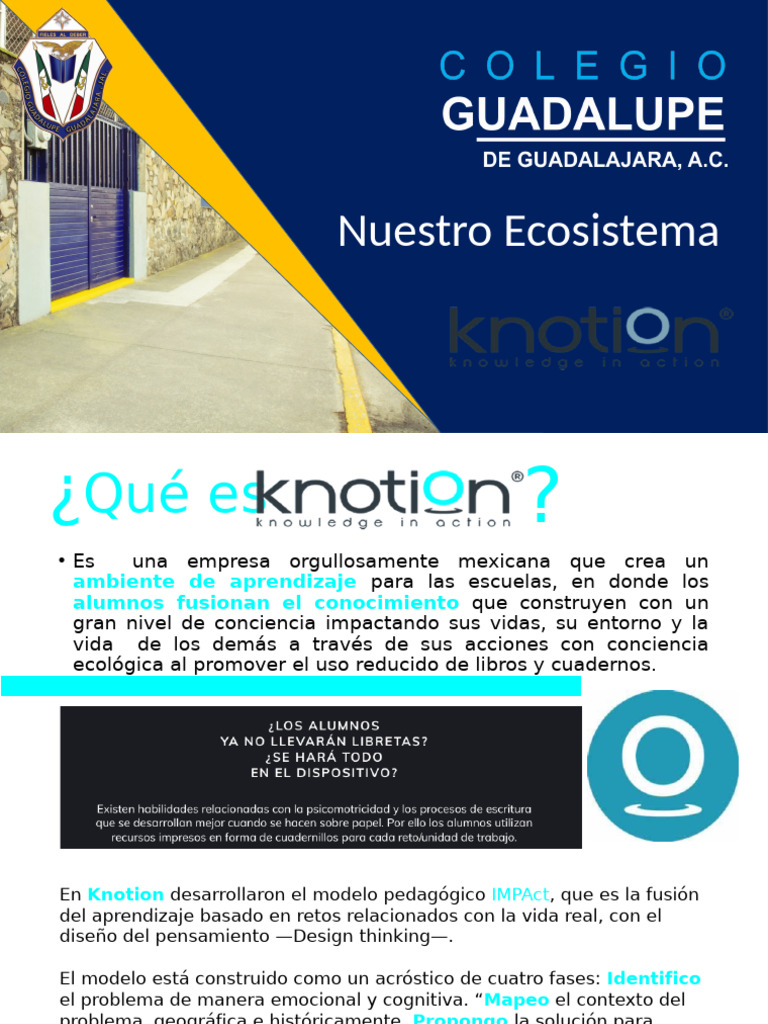 Presentación Ecosistema Knotion | PDF | Aprendizaje | Aplicación movil