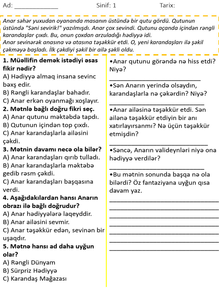 2-14 Iyun Iş Vərəqləri. Konul Asifqizi | PDF