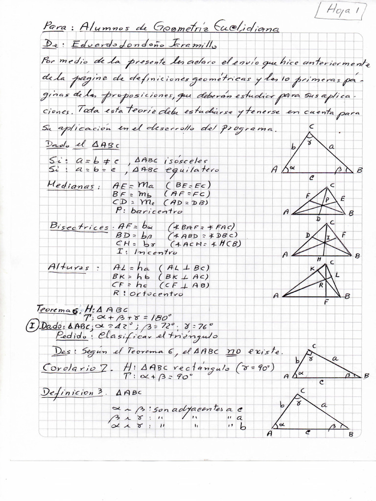 Envio 2 Teoria y Ejercicios Geometría Euclidiana | PDF