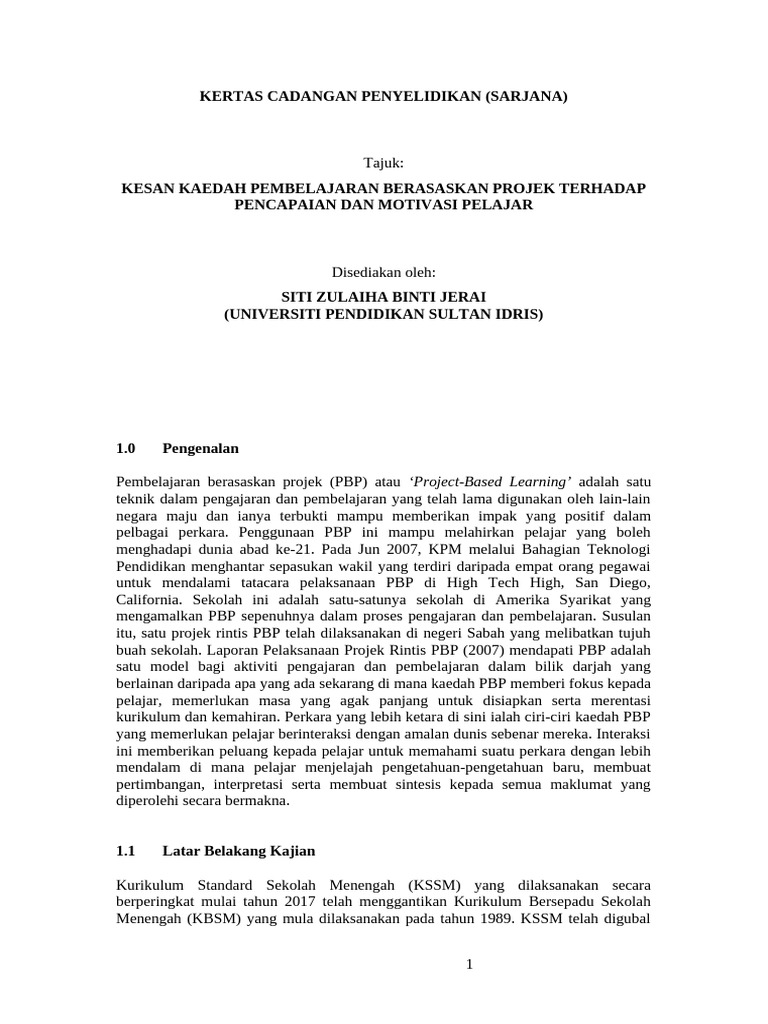 Kertas Cadangan Penyelidikan | PDF
