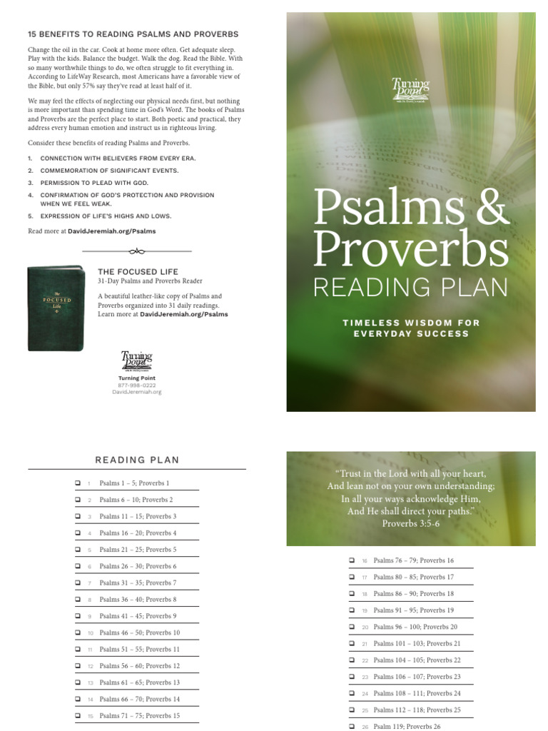 Psalms & Proverbs Reading Plan | PDF | Book Of Proverbs | Psalms