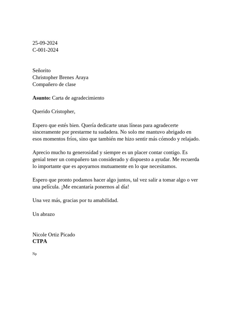 Actividad #1 Carta Social | PDF