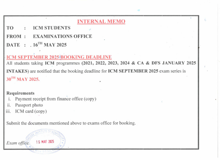 Icm Exam Booking | PDF