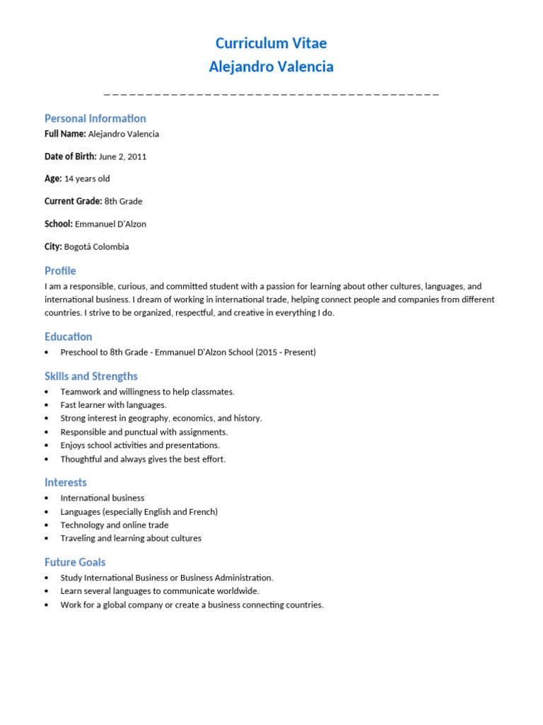 Curriculum Alejandro Valencia OnePage en | PDF